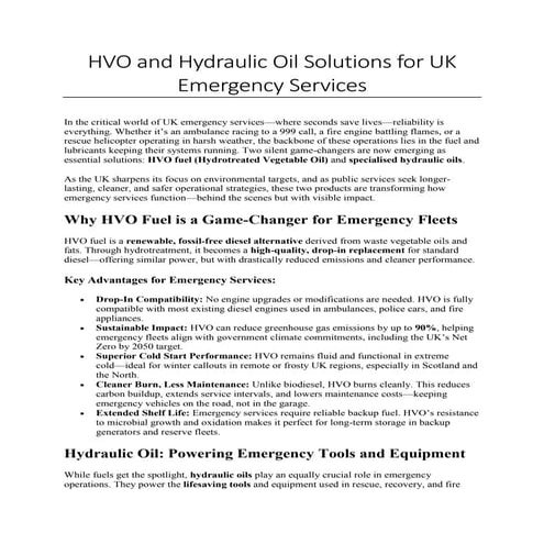 HVO and Hydraulic Oil Solutions for UK Emergency Services.pdf