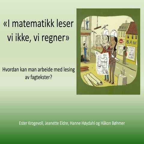 Hvordan kan man arbeide med lesing av fagtekster | PPT