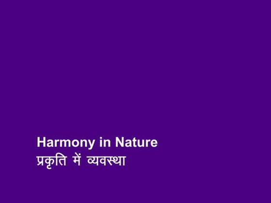 HUMAN VALUES AND ETHICS -ORDER OF NATURE AND THEIR INTERCONNECTEDNESS | PPT