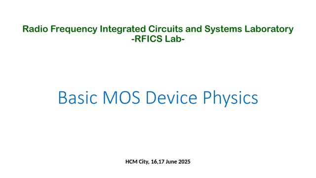 Lecture-7_MOS-Capacitance Gate and parasitic | PPTX