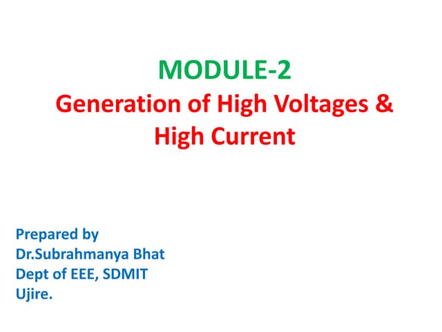 High Voltage Engineering Presentation_Basics | PPTX