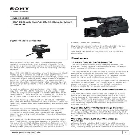 Sony HVR-HD1000E | PDF