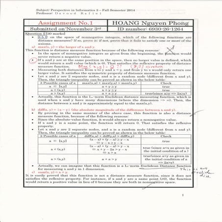 Perspective in Informatics 3 - Assignment 1 - marked answers | PDF