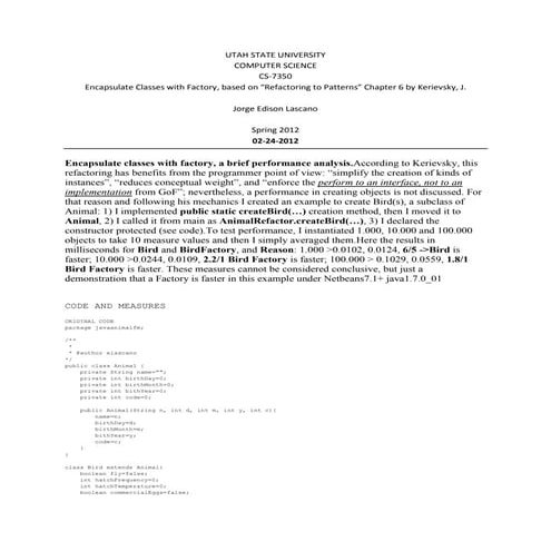 Hw12 Refactoring To Factory Method Pdf