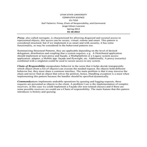 Hw5 proxy, chain of responsability, command | DOCX | Programming ...