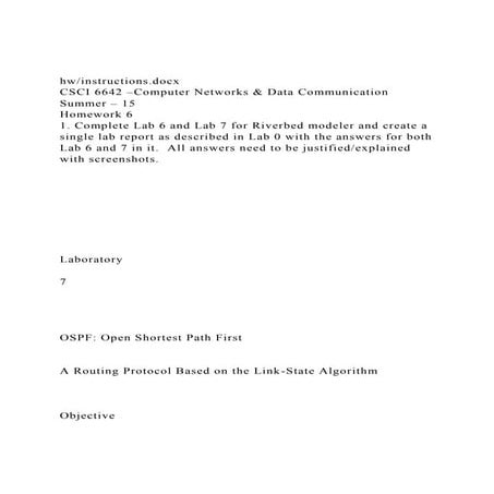 hwinstructions.docxCSCI 6642 –Computer Networks & Data Commun.docx | Computer Networking | Computing