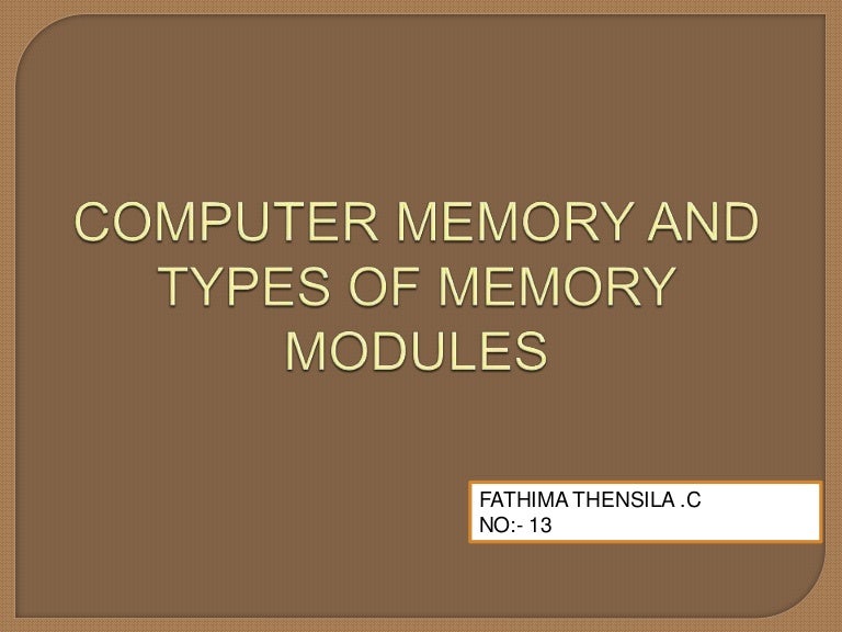 computer memory and memory module