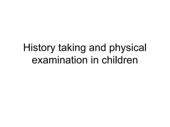 Pediatrics history taking | DOC