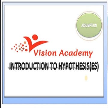 Introduction to Hypothesis | PPTX