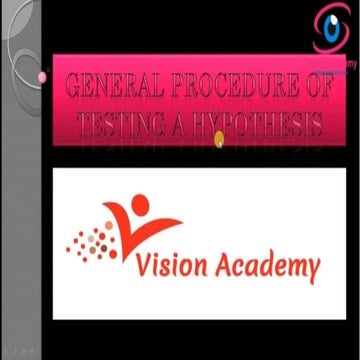 General Procedure of Testing Hypothesis | PPT
