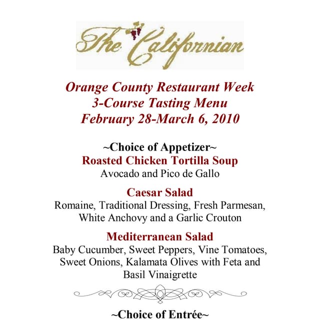 Hyatt Easter Menu 2010 | PDF