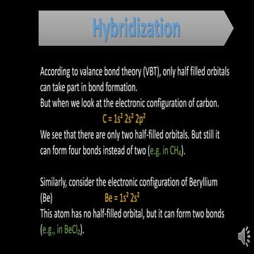 Hybridization: The Process of Mixing Atomic Orbitals | PPTX