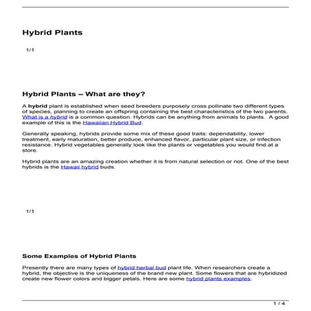 Hybrid Plants