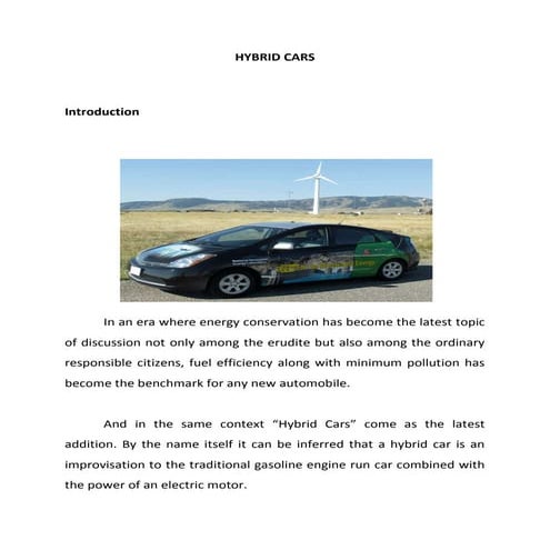 Hybrid cars | PDF