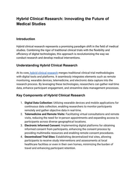 Decentralized Clinical Trials: The Future of Patient-Centric Research | PPT