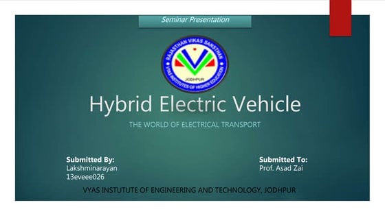 Hybrid Electric Vehicle | PPT