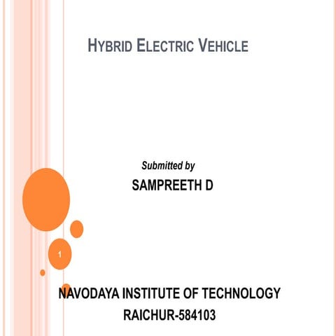 Hybrid electric vehicle ppt | PPTX