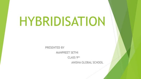 Hybridization- sp, sp2 and sp3 | PPTX