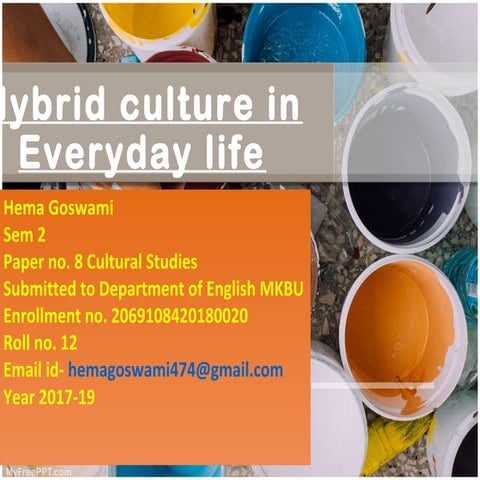 Hybridity in everyday life in cultural study | PPT
