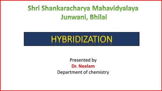 Hybridization- sp, sp2 and sp3 | PPT