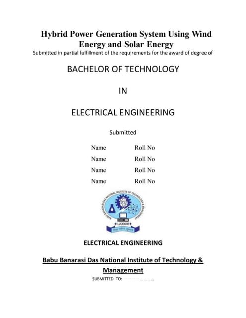 Hybrid power generation system | PPTX | Power and Energy Industry ...