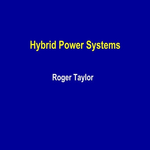 Hybrid powersystems | PPT