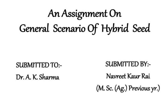 Hybrid seed production of rice | PPT