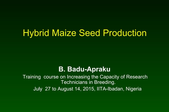 Principles of hybrid seed production | PPTX