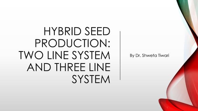 A,B& R LINE DEVELOPMENT IN HYBRID SEED PRODUCTION | PPTX