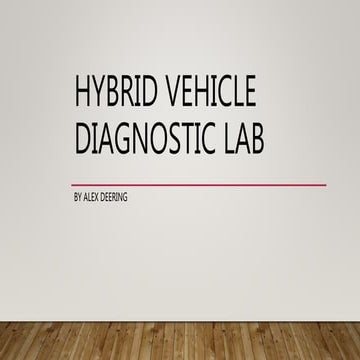 Hybrid vehicle diagnostic lab | PPTX