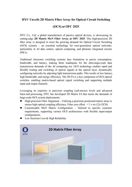 Optical Fiber Interconnection Solutions for Co-packaged Optics (CPO) | PDF