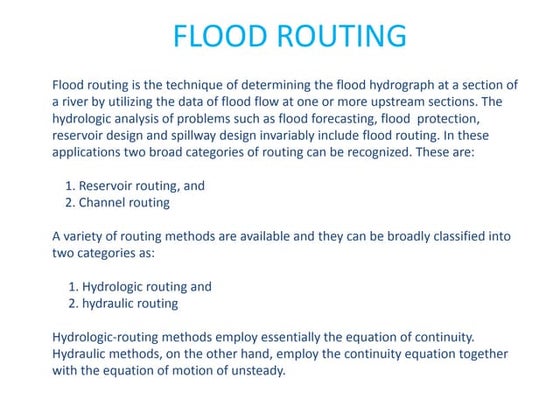 MODULE 19 - HYDRAULIC METHOD OF FLOOD ROUTING.pdf | Physics | Science