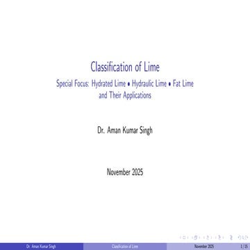Lime - Classification, Properties, Uses | PPTX