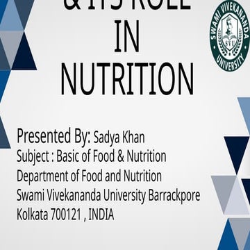 Hydration & Nutrition refers to maintaining an adequate balance of ...