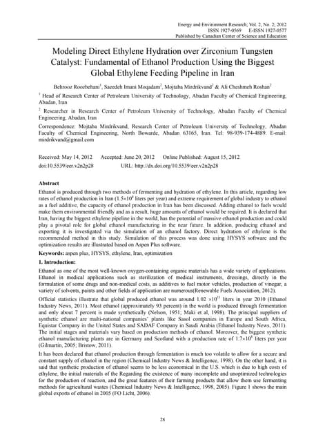 Simulation of Formaldehyde Production Process | DOCX | Chemistry | Science