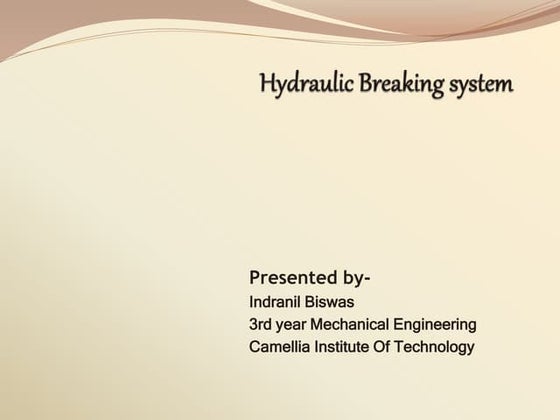 Hydraulic brake system | PPTX