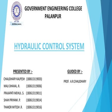 Hydraulic control system | PPTX
