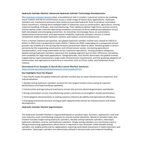 Hydraulic Cylinder Market: Advanced Hydraulic Cylinder Technology ...