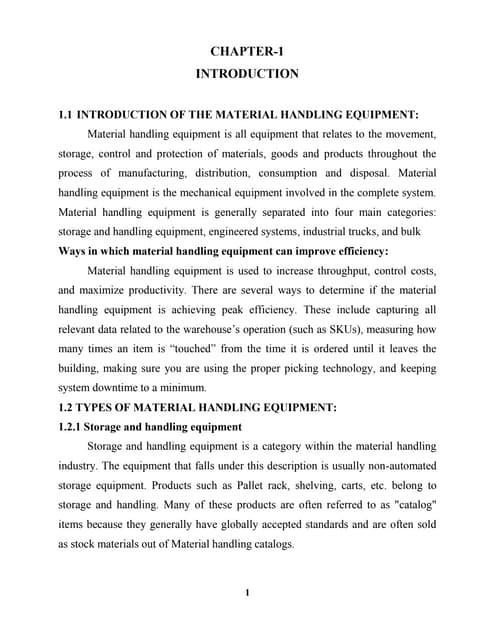 4 Types of MHE Supplies and Their Usages | PDF