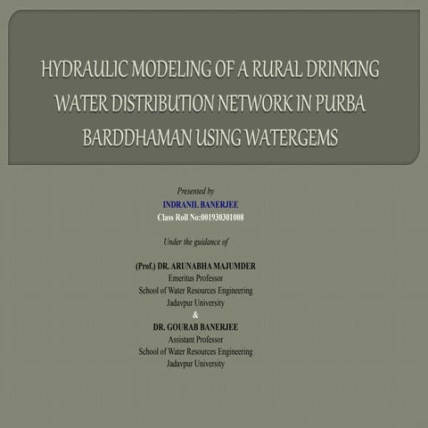HYDRAULIC MODELING OF A RURAL DRINKING WATER DISTRIBUTION {ju}.pptx