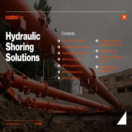 Coates Hire Engineering Solutions - Hydraulic Shoring Solutions | PDF