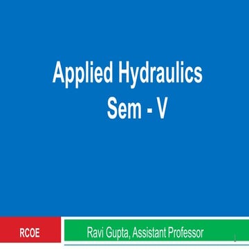 Applied Hydraulics Introduction | PPTX