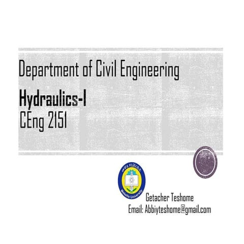 Hydraulics Introductionand Hydrostaticspdf