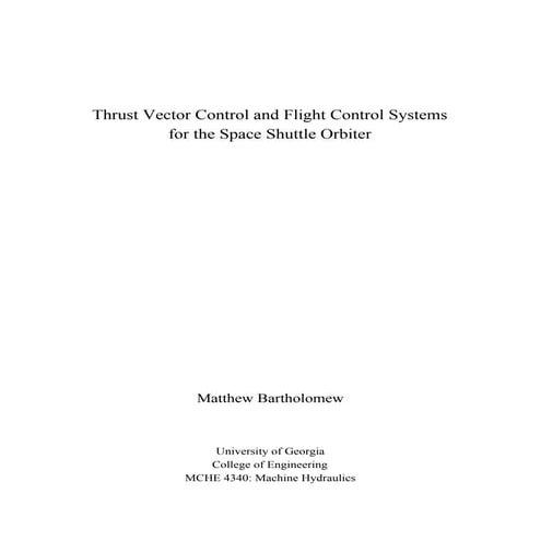 Thrust Vector Control and Flight Control Systems for the Space Shuttle ...