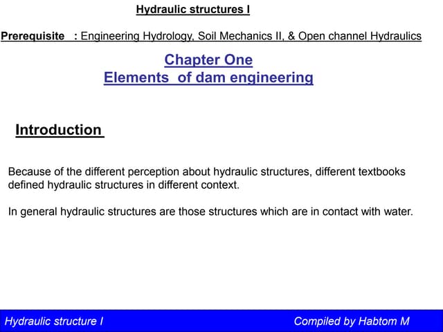 Hydraulics structures | PPTX | Civil Engineering Industry | Industries
