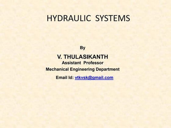 Basics of hydraulics | PPT