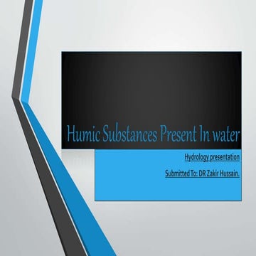 Humic Substances in water | PPTX | Geology | Science