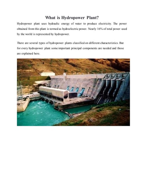 Chapter two-Classification of Hydroelectric Power Plants | PPT