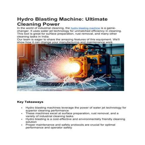 Hydro Blasting Machine: Ultimate Cleaning Power | DOCX