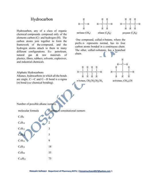 Alkanes preparation and physical properties. | PPTX | Chemistry | Science